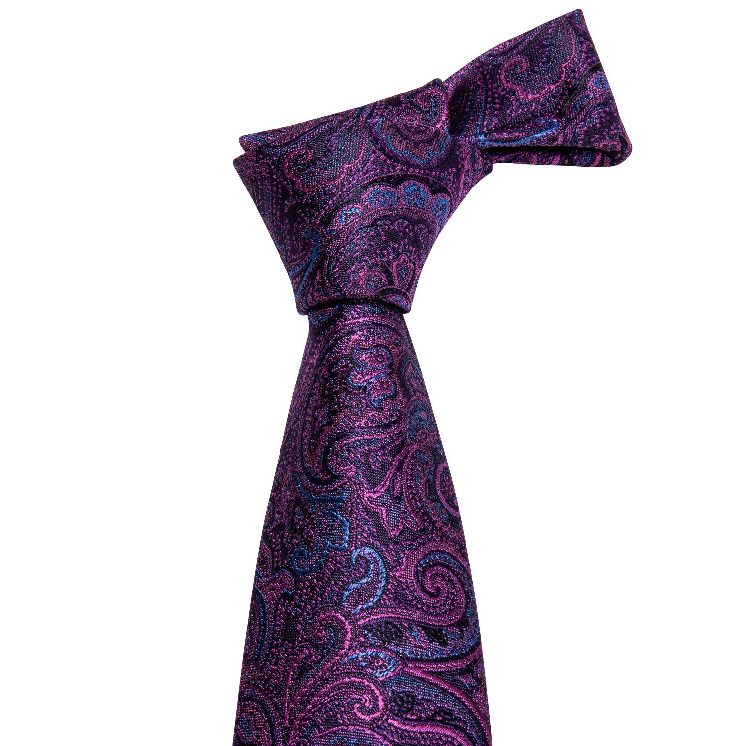 Barry Wang Purple Paisley Necktie Pocket Square Cufflinks Set – Barry. Wang
