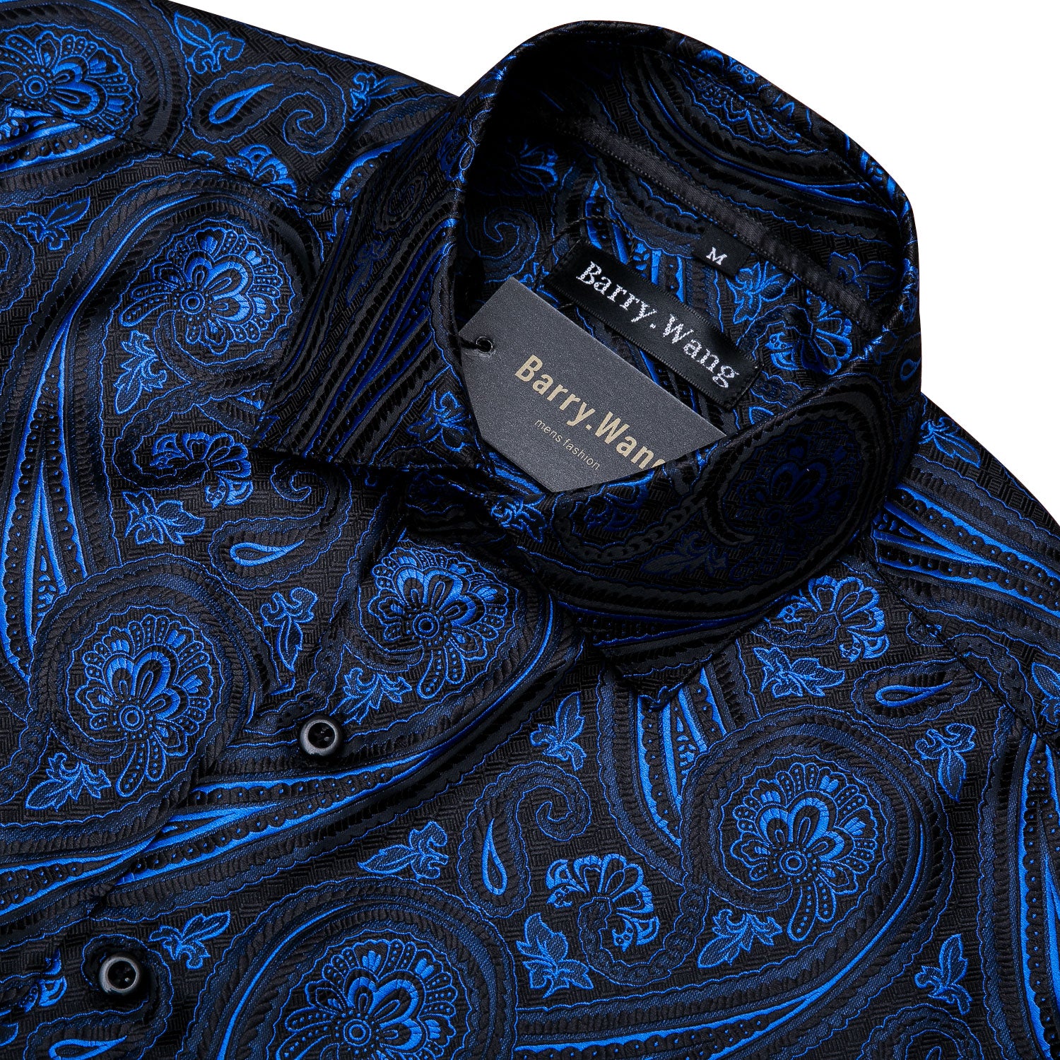 Barry.Wang 3pcs Men Dress Shirts Paisley Shirt Silk Long Sleeve Shirt – Barry. Wang