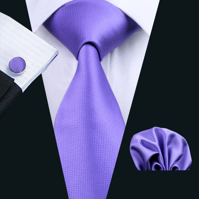 Barry. Wang Solid Tie Pocket Square Cufflinks Set